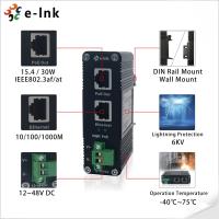 China 12~48V DC Power Over Ethernet Injector Industrial 1.25G 2.5G 5G 10G PoE RJ45 Connector for sale