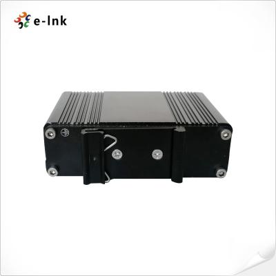 China Mini Industrial 1-Port 100/1000X SFP to 2-Port 10/100/1000T 30W PoE+ Media Converter for sale