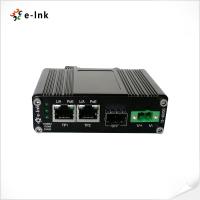 China Mini Industrial 1-Port 100/1000X SFP to 2-Port 10/100/1000T 30W PoE+ Media Converter for sale