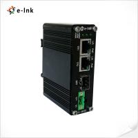 China Mini Industrial 1-Port 100/1000X SFP to 2-Port 10/100/1000T 30W PoE+ Media Converter for sale