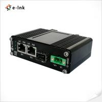 China Mini Industrial 1-Port 100/1000X SFP to 2-Port 10/100/1000T 30W PoE+ Media Converter for sale