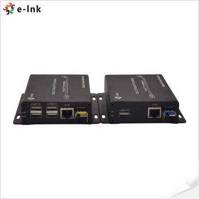 China 5VDC 6KM 4 Port USB2.0 Over Fiber UTP Extender for sale