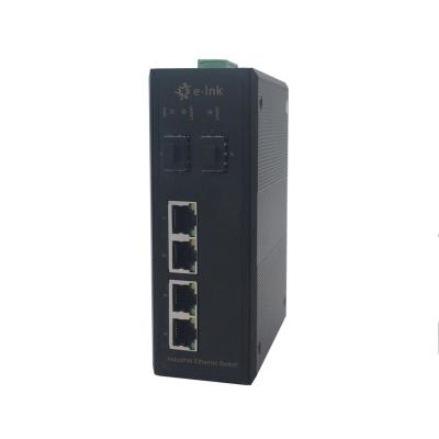 China Durable Industrial Ethernet POE Switch 4 Port 10/100/1000T 802.3at PoE+ 2 Port 100/1000X SFP for sale