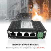 China 12~48VDC Power Input Industrial 2-Port Gigabit PoE+ Injector for sale