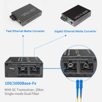 China 100/1000Base-Fx  20km Fiber Ethernet Media Converter WDM Single Fiber for sale