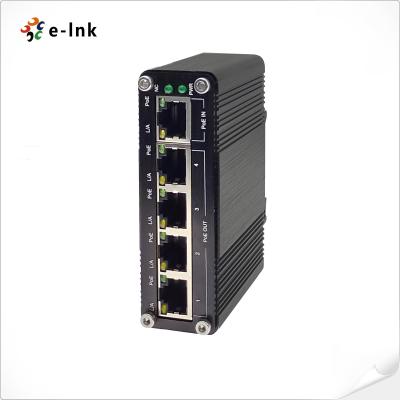 China Industrial 1-Port 802.3bt PoE++ to 4-Port 802.3af/at Gigabit PoE Extender for sale