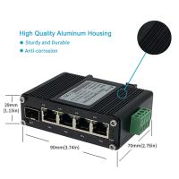 China Mini Industrial Gigabit Ethernet Switch 4 Port GE + 1 Port SFP 100M 1000M for sale