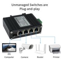 China Mini Industrial Gigabit Ethernet Switch 4 Port GE + 1 Port SFP 100M 1000M for sale