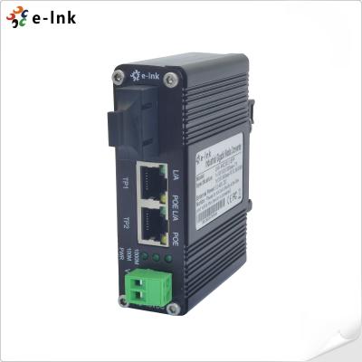 China Aluminum Case POE Fiber Media Converter 15.4W  1 Port 1000X To 2 Port 10/100/1000B for sale