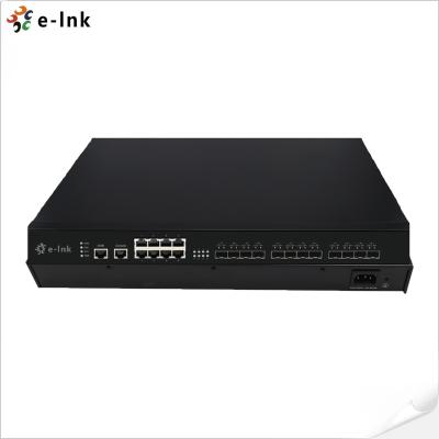 China 258Gbps Fiber Optic Switch 12Port 10G SFP 8Port 10/100/1000M RJ45 Support WEB for sale