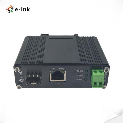 China DIN Rail PoE Media Converter 100 / 1000 BASE-TX SFP Ethernet Converter for sale