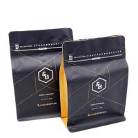 China Custom Printed 500g 1kg Flat Bottom Coffee Bags with Zipper Top Sealing - 35mm to 600mm Sizes for sale