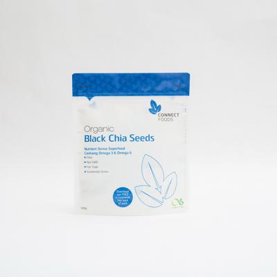 China 500g Matte PET Stand Up Plastic Bags 123um Thickness with Resealable Zipper for Chia Seeds Packaging for sale