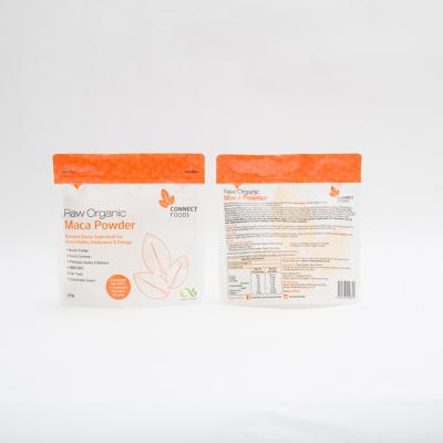 China 250g Maca Powder Stand Up Pouch with Zipper - 120 Micron PET/PE Food Packaging Bag for sale