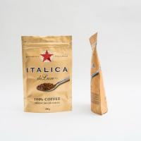 China 100g AL7 Coffee Packaging Bag with Zipper - 210x140+90mm Stand Up Pouch, 104μm Thickness for Ground Coffee Beans for sale