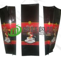China Quad Seal 500g Coffee Bags with Air Valve & Tin Tie - PET12/AL7/PE100um Material 120μm Thickness for sale