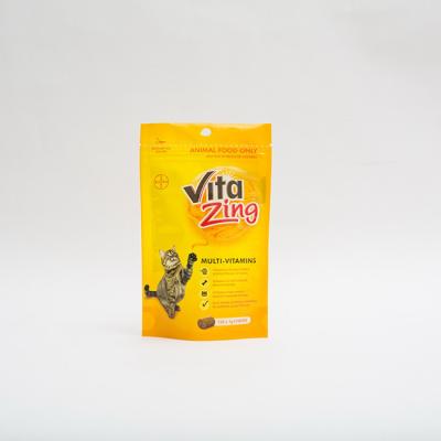 China 92 Micron PE80 Stand-Up Pet Food Packaging Bag with Zipper - 180x120mm Size for 120pcs Multivitamin for sale