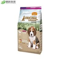 China 160 Micron 10kg Pet Food Packaging Bag with Front Peel Zipper - 870×480mm Side Gusset Quad Seal Design for sale