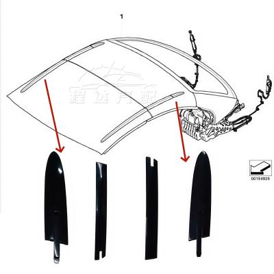 China High Quality Glossy Black 4-Piece Durable ABS Plastic Convertible Exterior Styling Trim for BMW E93 F33 Wind and Bug Deflectors for sale