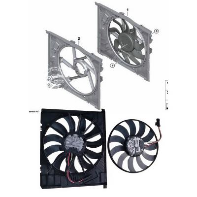 China High-Performance 1000W Electric Cooling Radiator Fan Assembly for BMW M3/M4 Competition G80 G82 OE 17428666819 Upgraded Used for sale