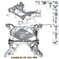 China High Quality Used for BMW Z4 G29 Engine Front Suspension Part Square Fixed Frame Engine Joist Aluminum with Ingot Beam for sale