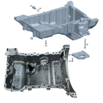 China For Mercedes-Benz S320 264 Engine Oil Tray W222 Aluminum Oil Pan Steel Oil Pan OE A2640140600 2640102001 Carter D'huile for sale