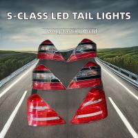 China 2010-2013 for Mercedes-Benz W221 LED Tail Lights New Red Lens and Blue Light Models 2218200564 and 2218200664-Used Condition for sale