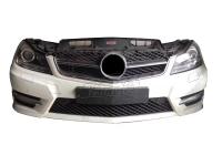 China Factory Price PP New Material Black Car Front Bumper for Mercedes Benz W204 C300 Sport C63 with Led or Fog Light for sale