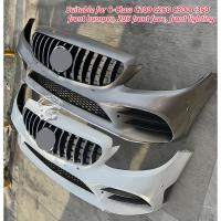 China 2015-2019 for Mercedes-Benz C-Class W205 Front Bumper C180 C200 C260 C300 Front Bumper Gloss Black AMG GT Center Grid Sensor for sale