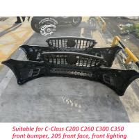China 2015-2019 for Mercedes-Benz C-Class W205 Front Bumper C180 C200 C260 C300 Front Bumper Gloss Black AMG GT Center Grid Sensor for sale