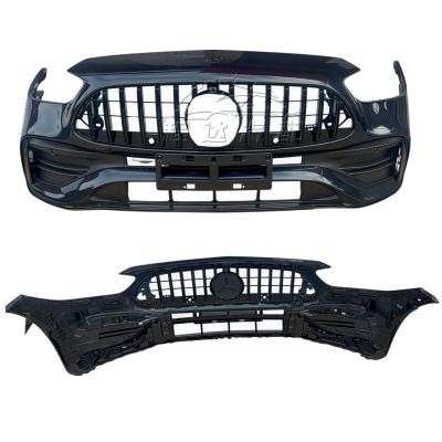 China Premium AMG Style Front Bumper Wrap Body Kit with Gloss Black Radiator Grille & Air Intakes for Mercedes W206 C350 C200 Facelift for sale