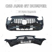 China Premium AMG Style Front Bumper Wrap Body Kit with Gloss Black Radiator Grille & Air Intakes for Mercedes W206 C350 C200 Facelift for sale