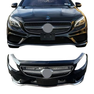 China FOR Mercedes-Benz S-Class S550 S63 217 Auto Accessories ABS Plastic Bumper Grill with Day Running Light Fog Light Cut-Outs for sale