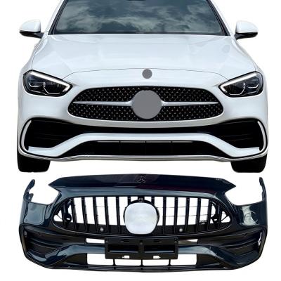 China Ultra Glossy AMG Style Front Bumper Kit for Mercedes Benz C-Class C260 C300 C400 W206 Facelift Upgrade Global Delivery for sale