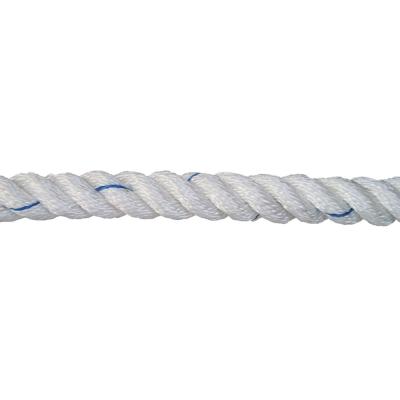China 3 Strand Twisted White Thick Mooring Rope , Double Braid Pulling Rope High Tensile for sale