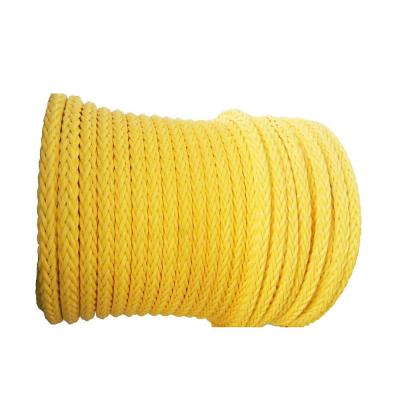 China Marine Towing 12 Strand Yellow Poly Rope 72mm Diameter Top Load Bearing Ability for sale