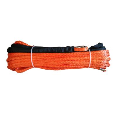 China UHMWPE 10mm X 40m Synthetic Winch Rope Spliced 12 Plait 4x4 No Sharp Frays for sale