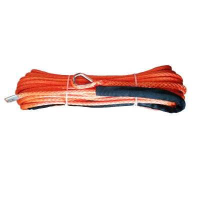 China Offroader Wash Maintenance Synthetic Winch Rope Orange 10mm 30 Meters for sale