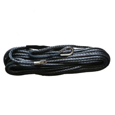 China 10mm X 30m Floating Synthetic Atv Winch Line Grey With Locking Eye Splice for sale