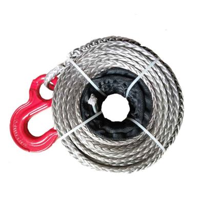 China Grey 12mm*30m Synthetic Winch Rope For Boat Winch Easily Spliced Free Shipping for sale