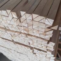China 11mm x 11mm Wood Chamfer Paulownia Triangle Wood Strips with Moisture Content 8%-12% for sale