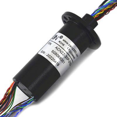 China 100M Ethernet Capsule Slip Ring Gold to Gold Contact OD 22mm 300rpm for sale