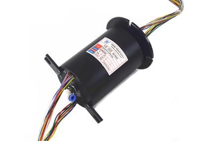 China Compact 50rpm Pneumatic Rotary Union with 4x10A 24x2A Signal Slip Ring IP51 for sale