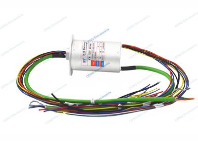 China 1000M Gigabit Ethernet Slip Ring 300rpm Flange Mount Precious Metal Contact for sale