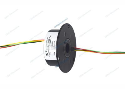 China 12mm Through Hole Signal Slip Ring 4 Circuits 500mA IP51 Flange Mount OEM ODM for sale