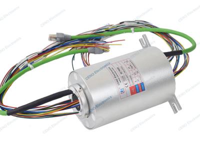 China Ethernet Signal Slip Ring 6 Circuits 0-380V AC DC Through Hole 25.4mm Industrial Collector for sale