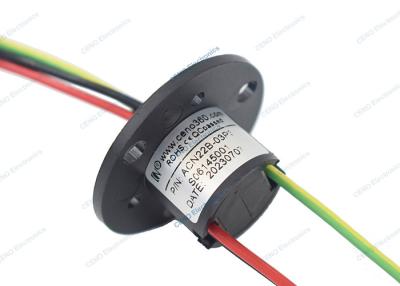 China Miniature Capsule Slip Ring 300rpm 22mm Diameter 3 Circuits 15A Rotating Electrical Connector for sale