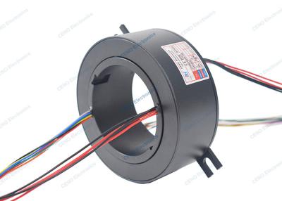 China 60rpm Through Hole Slip Ring ID80mm Rotary Electrical Signal Joint Low Temperature for sale