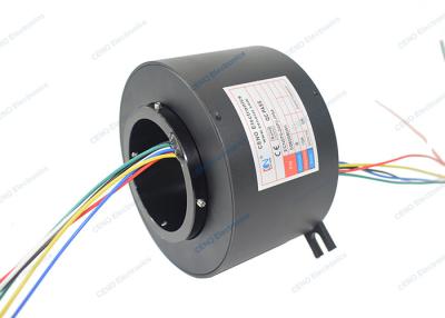 China Industrial Slip Ring 70mm Hollow Shaft Rotary Electrical Power Joint 6 Circuits 10A for sale