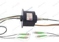 China 2 Channel SM Fiber Optic Rotary Joint 3 Circuits 15A IP65 Integrated FORJ Slip Ring for sale